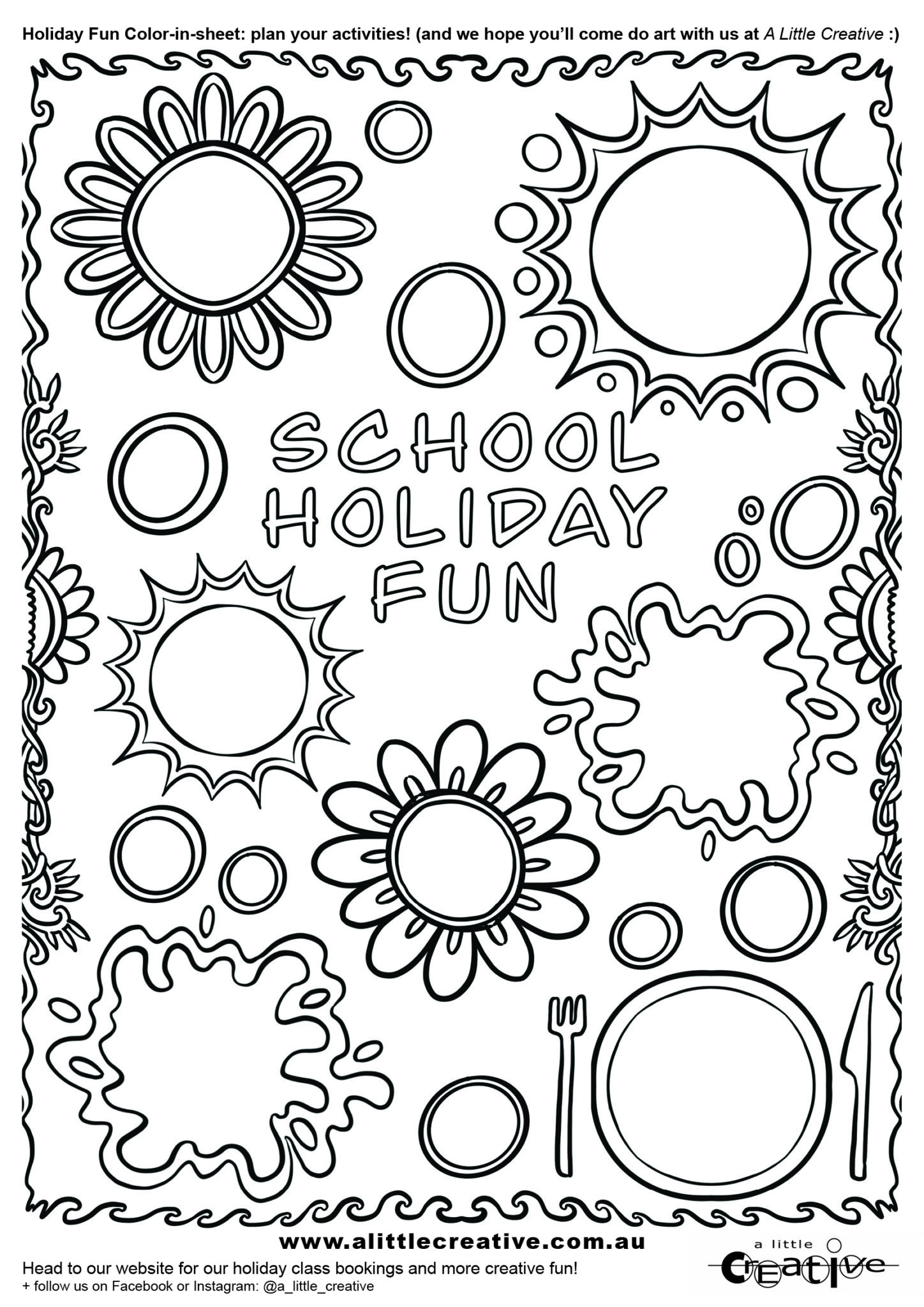 School Holiday Fun Printable – A Little Creative